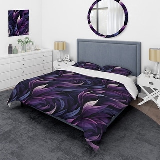 Designart "Shadowed Elegance Moody Patterns I" Modern Bedding Cover Set With 2 Shams - Bed Bath ...
